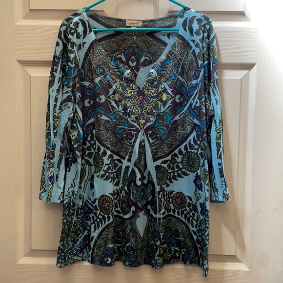ONE WORLD | Tops | Euc One World Mandala Sublimation 2 Sleeve Top With ...